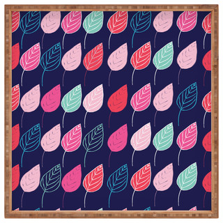 Ali Benyon Happy Leaves Square Tray - Contemporary - Serving Trays - by ...