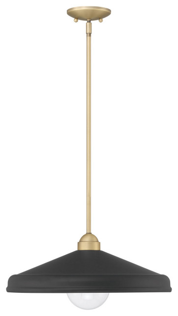 Brooks Matte Black 18" Adjustable Barn Light Pendant - Farmhouse ...