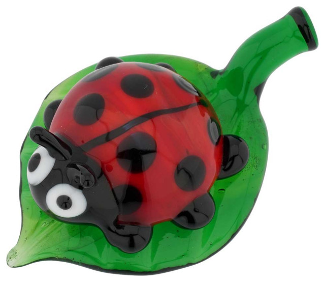 GlassOfVenice Murano Glass Ladybug on Leaf - Contemporary - Decorative ...