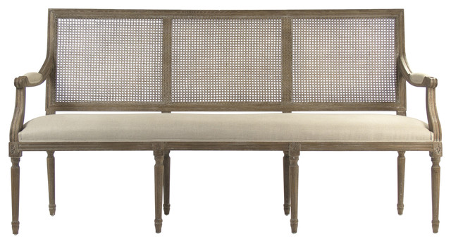 Louis Cane Back Bench - Traditional - Upholstered Benches - by Nook ...