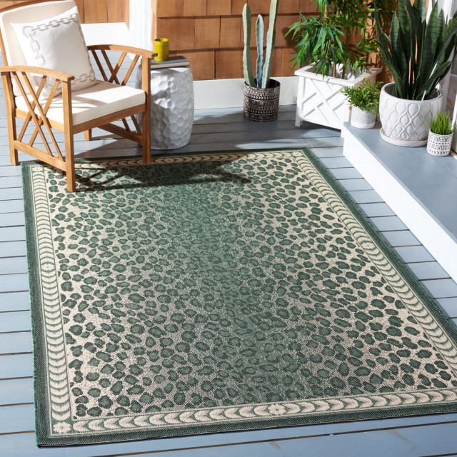 Safavieh Courtyard Cy6100-32212 Rug, Dark Green and Ivory, 8'0"x10'0 ...