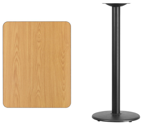 Rectangular Natural Table Top XU-NATTB-2430-TR18-GG, Bar Height ...