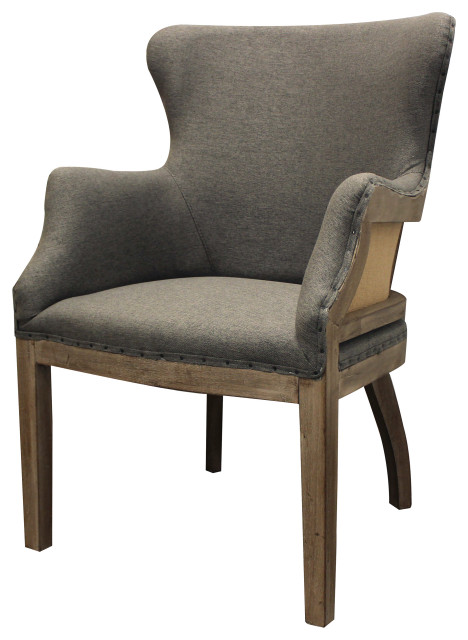 2-Piece Office Set With Navarro Executive Desk and Phelps Gray Armchair ...