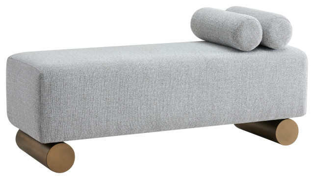 Milly Modern Gran Bench With Tube Pillows - Contemporary - Upholstered ...