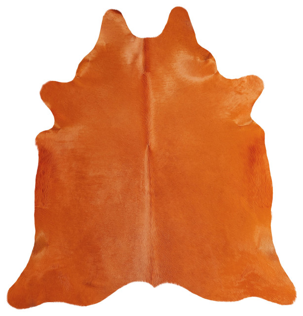 Brazilian Cowhide Rug, Dyed Orange - Contemporary - Novelty Rugs - by ...
