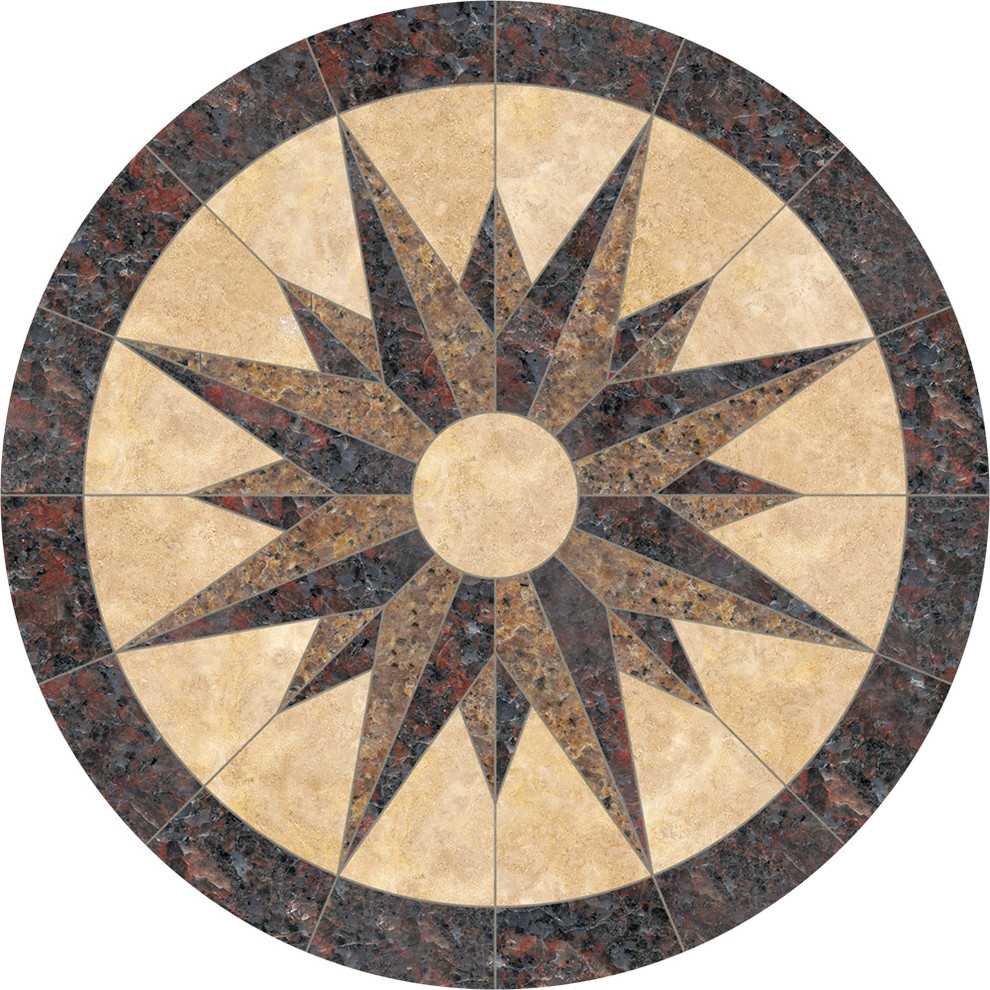 Andromeda Stone Medallion, 33.5" Mounted, 3/4" Thick - Contemporary ...