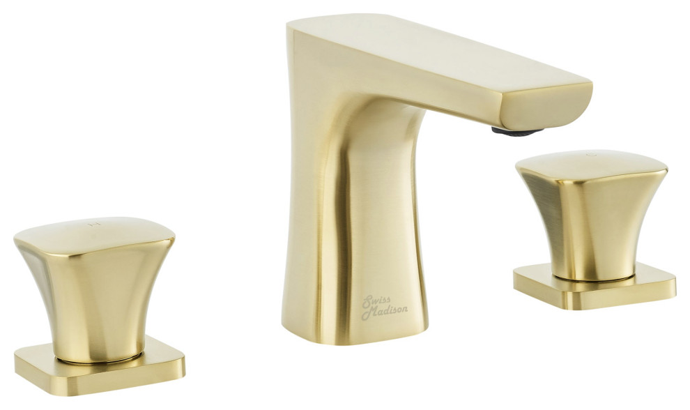 Monaco 8 in. Widespread, 2-Handle, Bathroom Faucet, Brushed Gold ...