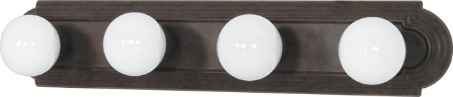 4-Light 24" Racetrack Vanity in Old Bronze - Traditional - Bathroom ...