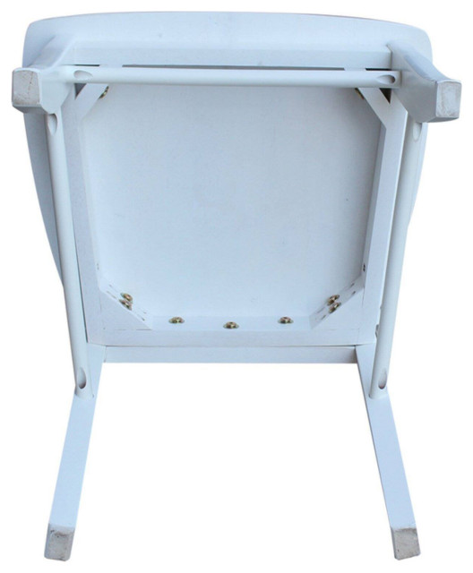 Set of 2 Dining Chair, Rubberwood Seat With X-Shaped Backrest ...