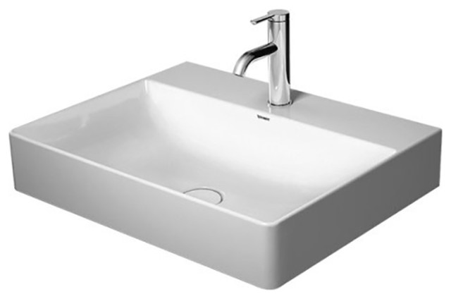 Duravit DuraSquare 23 5/8''x18 1/2'' Bathroom Sink, White - Bathroom ...