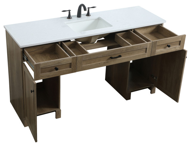 54" ADA Compliant Bathroom Vanity, 60" - Farmhouse - Bathroom Vanities ...