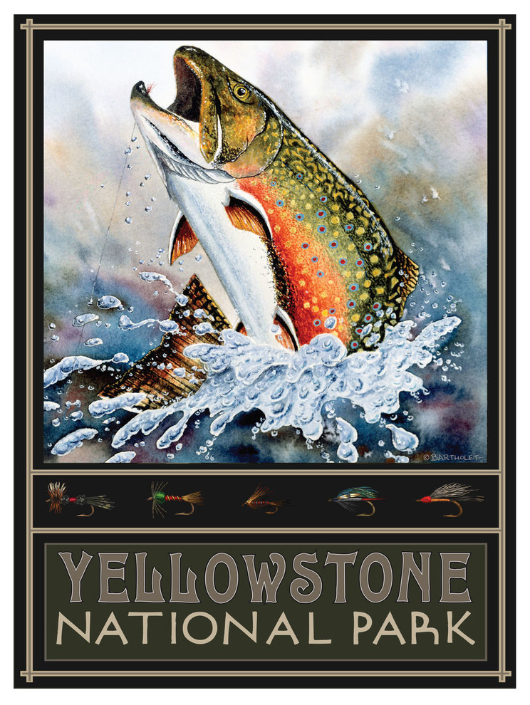 by Artist Dave Bartholet Yellowstone National Park Brook Art Print, 9 ...