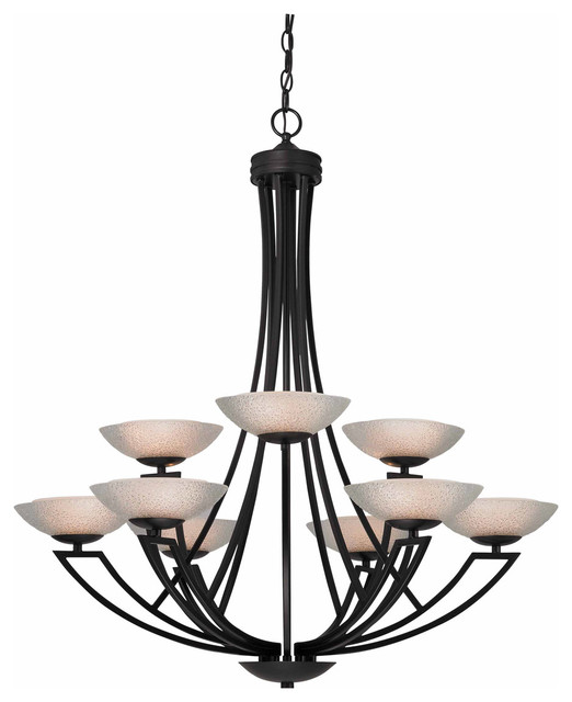 Dolan Designs Delany 9 Light 2 Tier Chandelier in Warm Bronze ...