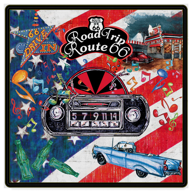 "All American Route 66-Music" by Sher Sester, Canvas Art, 18"x18 ...