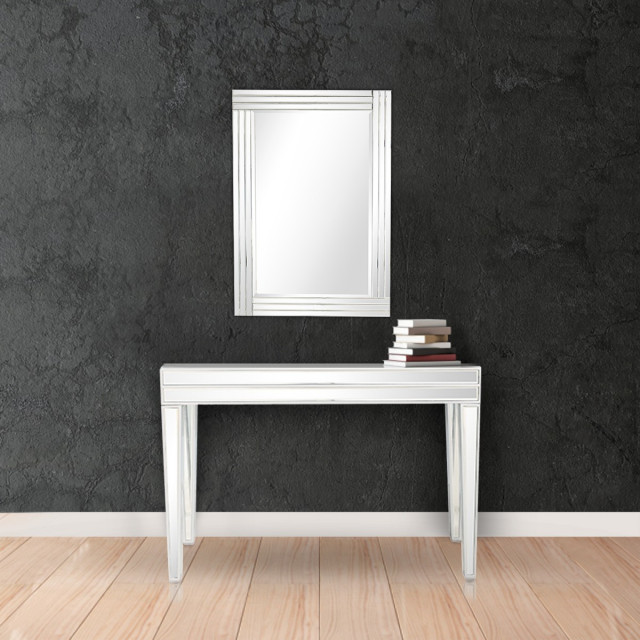 Modern Mirrored Console Table and Mirror Set - Contemporary - Console ...