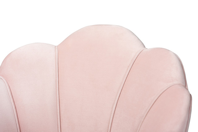 Cinzia Glam And Luxe Light Pink Velvet Fabric Gold Seashell Shaped ...