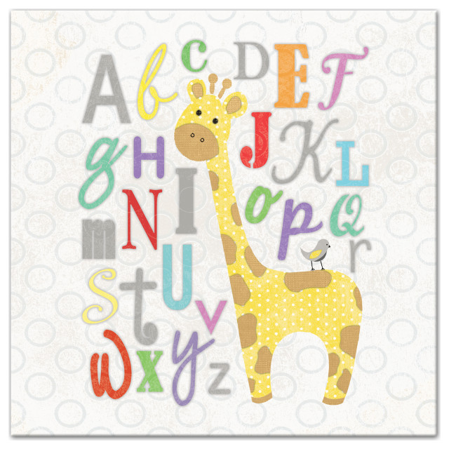 Alphabet Giraffe Wall Art, 16x16 - Contemporary - Kids Wall Decor - by ...