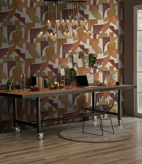 Modern Abstract Geometric Printed Textured Wallpaper 57 Sq. Ft., Sample ...