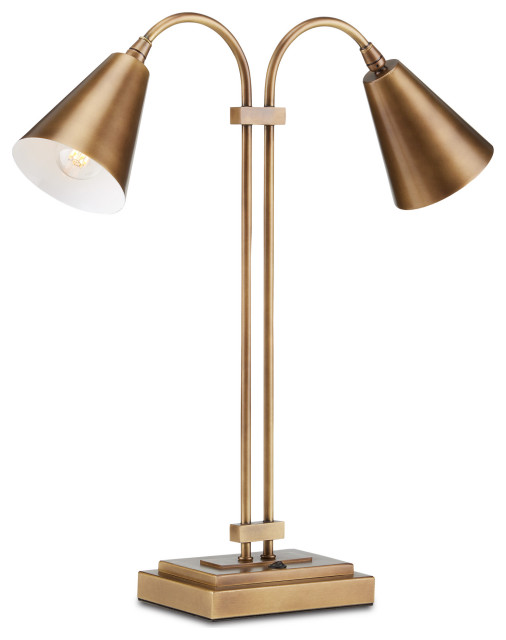 Symmetry Brass Double Desk Lamp - Transitional - Desk Lamps - by The ...