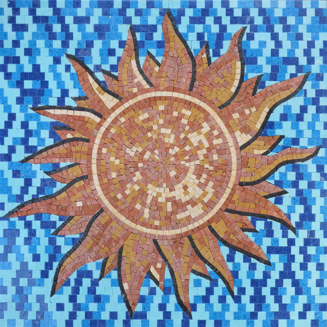 Celestial Mosaic - Sun In The Sea, 72" x 72" - Southwestern - Tile ...