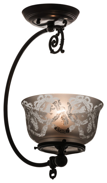 7W Revival Gas Reproduction Semi-Flushmount - Mediterranean - Flush ...