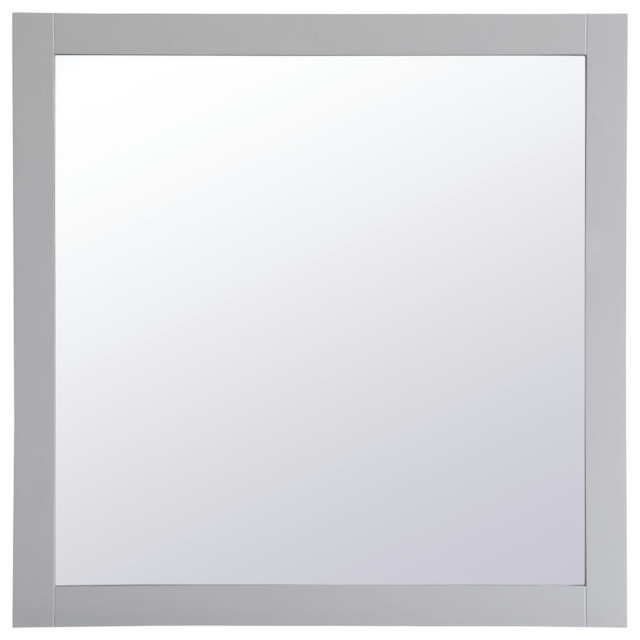 Aqua Square Vanity Mirror 36", Gray - Transitional - Bathroom Mirrors ...