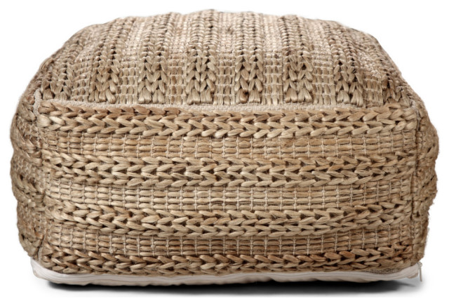 Brodie Boho Fabric Square Pouf - Scandinavian - Floor Pillows And Poufs - by GDFStudio | Houzz