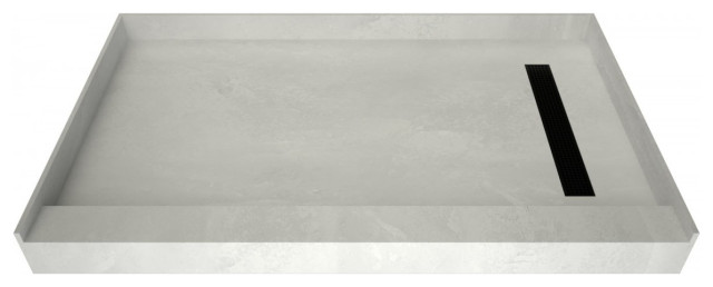 Redi Trench 42x60 Shower Pan Right Designer Matte Black Trench ...