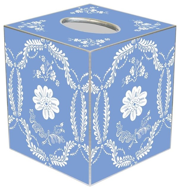 TB831 - Medium Blue Provencial Tissue Box Cover - Traditional - Tissue ...