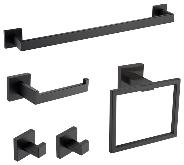 5-Piece Decorative Bathroom Hardware Set - Contemporary - Towel Bars ...