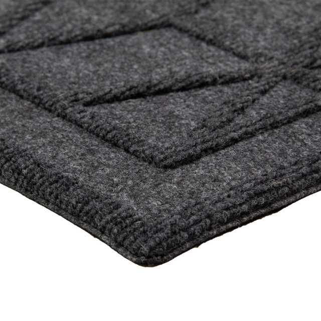 Gray Diamond Patterned Rectangular Coir Doormat 18"x30" - Contemporary ...