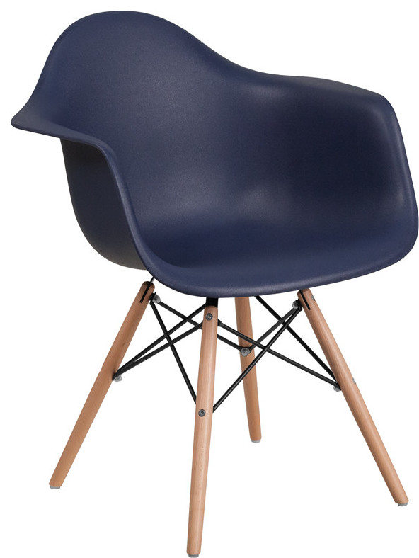 Alonza Series Plastic Chair With Wood Base - Midcentury - Dining Chairs ...
