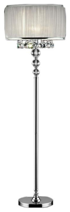 ORE International Metal "Pure Essence" Floor Lamp with Crystal Accents ...
