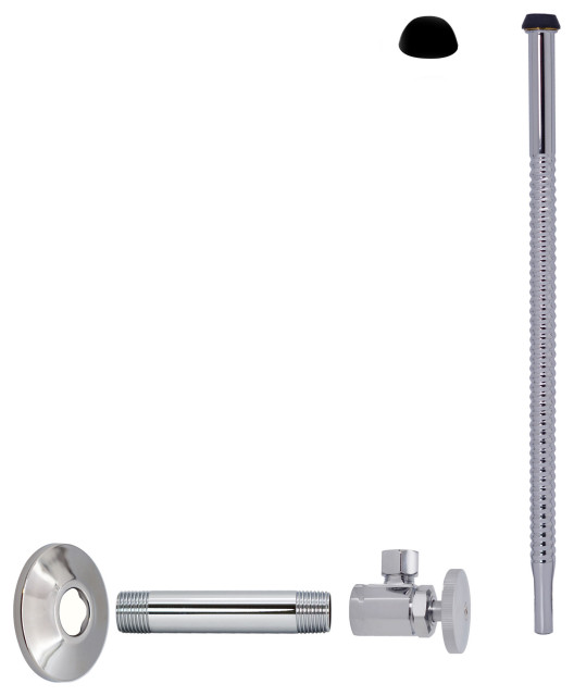 Supply Kit - 1/2" Ips X 3/8" Od X 12" Corrugated In Polished Brass ...