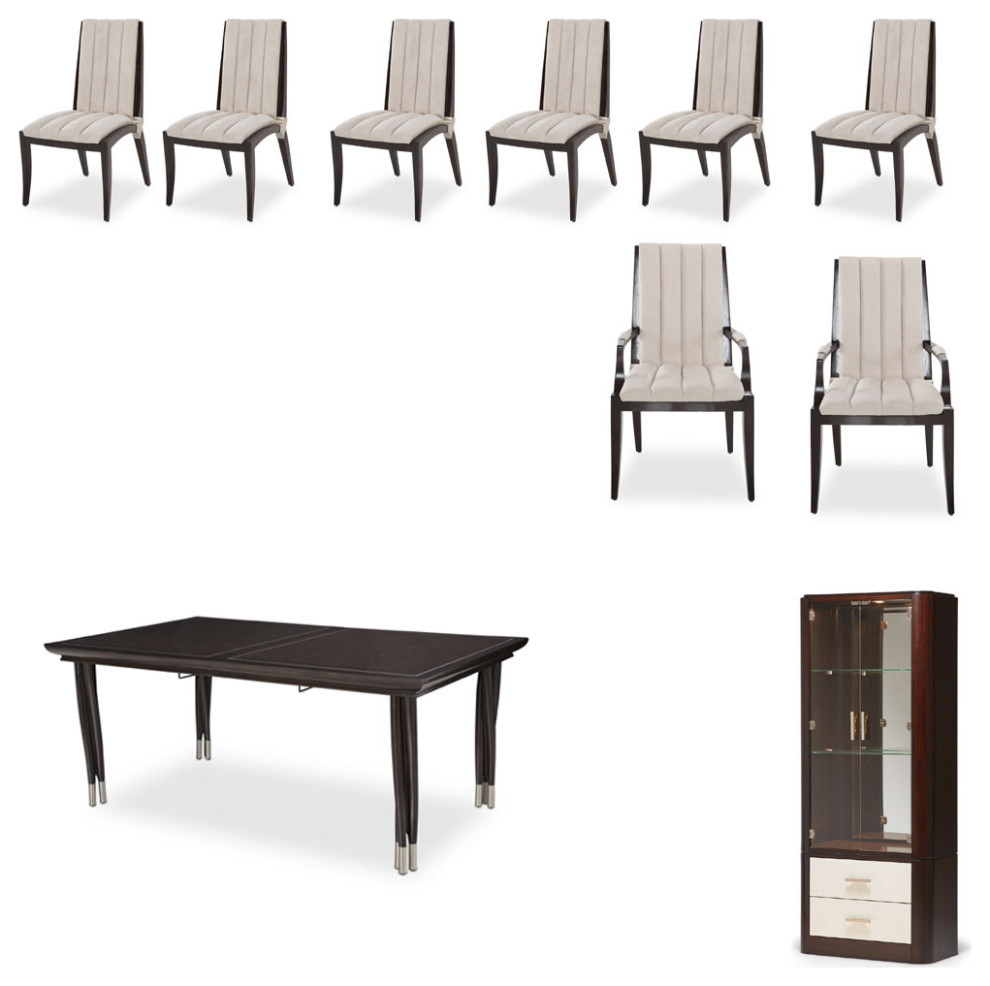 AICO Furniture Paris Chic 10 Piece Dining Table Set - Transitional ...