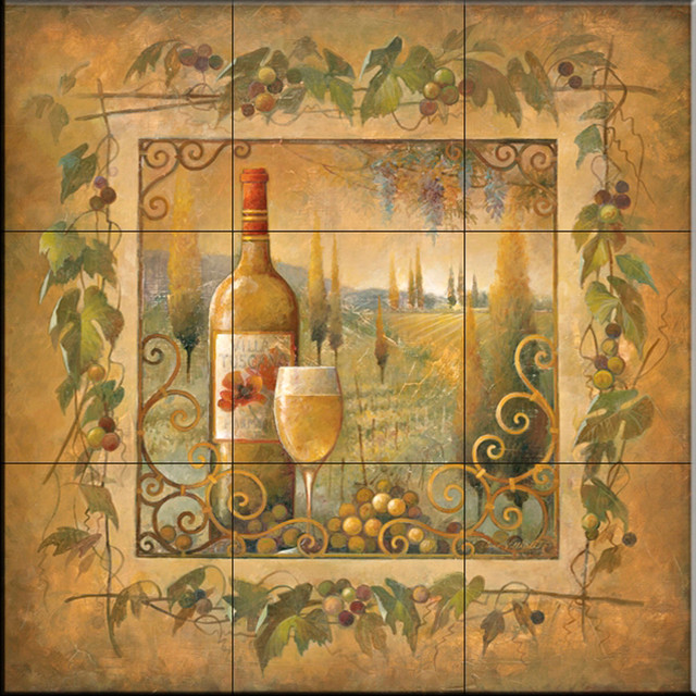 Tile Mural - Villa Tuscan - Kitchen Backsplash Ideas - Mediterranean ...
