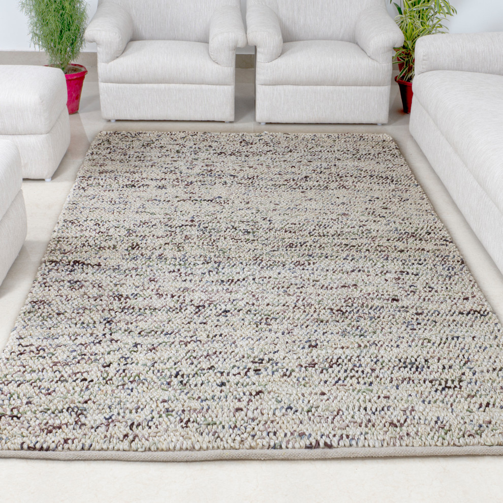 Handmade Chunky Jute & Wool Loop Striped Rug by Tufty Home, 8x10 ...