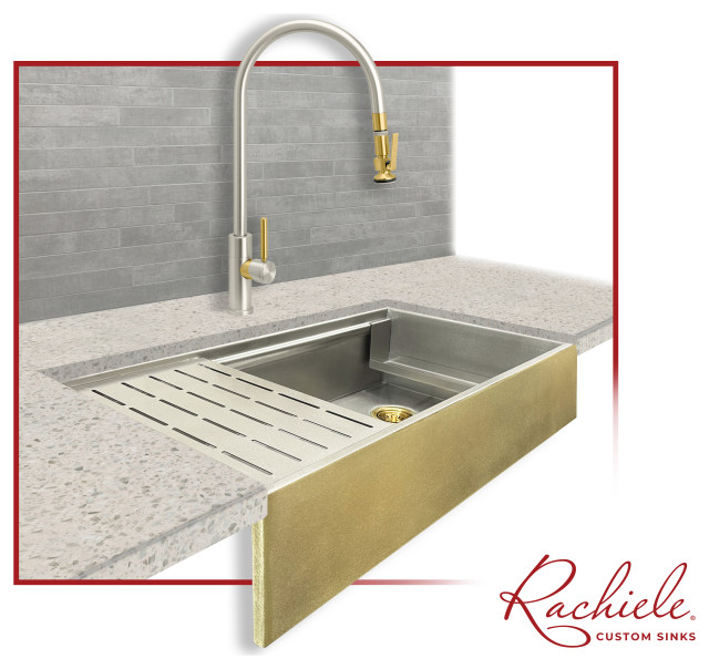 Brass and stainless custom farm sink - Orlando - by Rachiele Custom ...