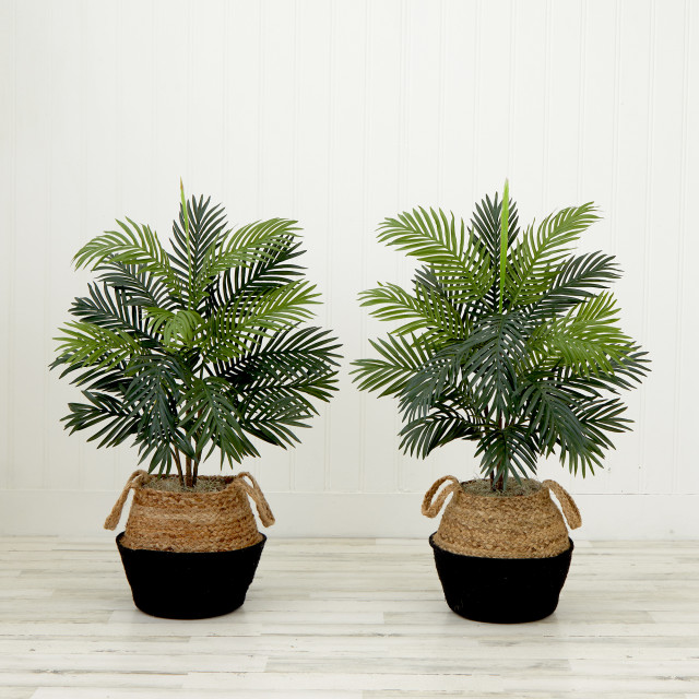 3ft. Artificial Areca Palm Tree With Basket DIY KIT, Set of 2 - Modern ...