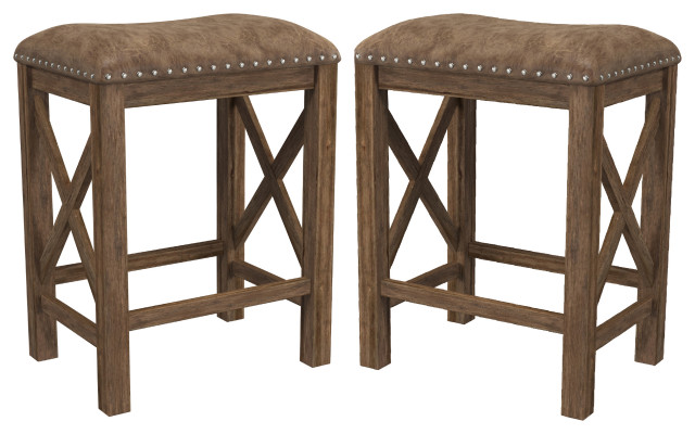 Hillsdale Willow Bend Backless Wood Counter Height Stools, Set of 2 ...