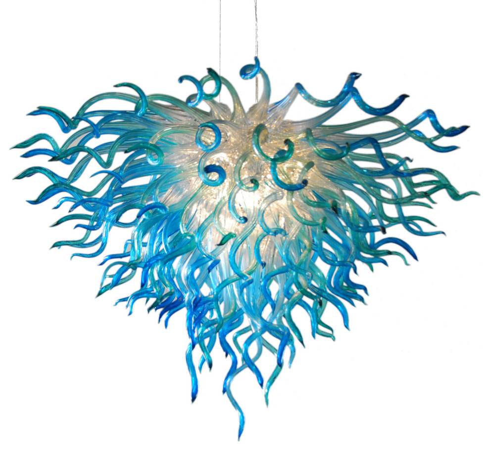 Hand Blown Glass Chandelier - Anemone Style 231 - Contemporary ...