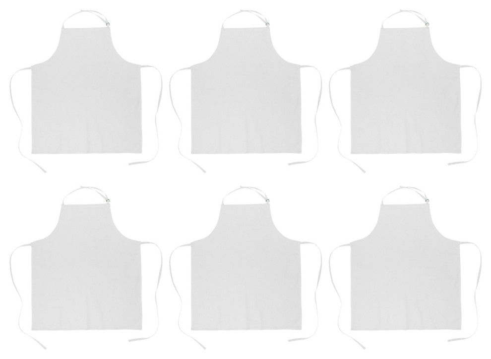 DII White Bulk Chef Apron, Set of 6 - Aprons - by Homesquare | Houzz