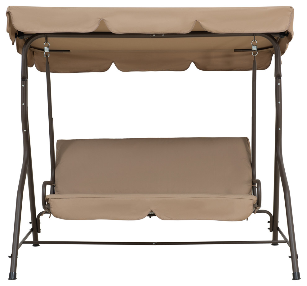 Sunjoy Brown 2-Seat Swing With Tilt Canopy - Traditional - Porch Swings ...