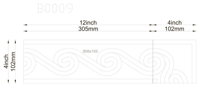 Marble Mosaic Border Listello Insert Tile Surf Emperador 4x12 Tumbled ...