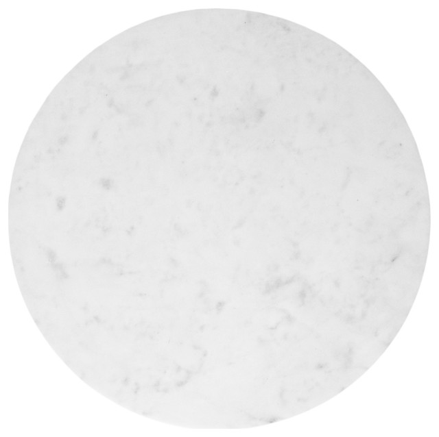 Lyra White Marble and Brass Side Table - Contemporary - Side Tables And ...