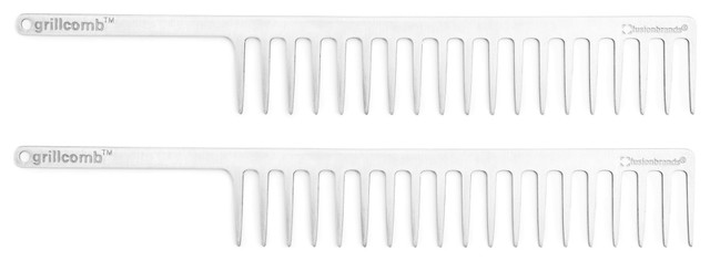 Fusionbrands Stainless Steel 12 Inch Grill Comb Skewer, Set of 2 ...
