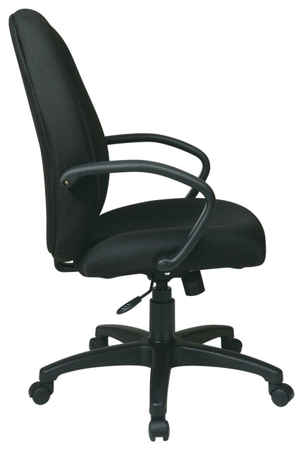 Executive High Back Managers Chair With Fabric Back, 26Wx26.25Dx43.25H ...