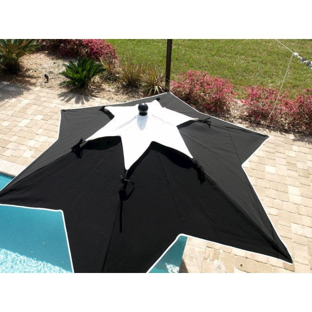 Eclipse 6 Rib .750 11' Star Market Umbrella, Natural White ...