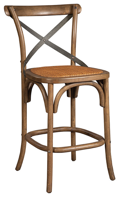 Bentwood Counter Stool with Metal Back - Tropical - Bar Stools And ...