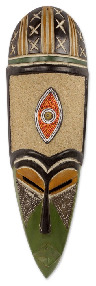 Serenity, Wisdom African Wood Mask - Tropical - Wall Accents - by ...